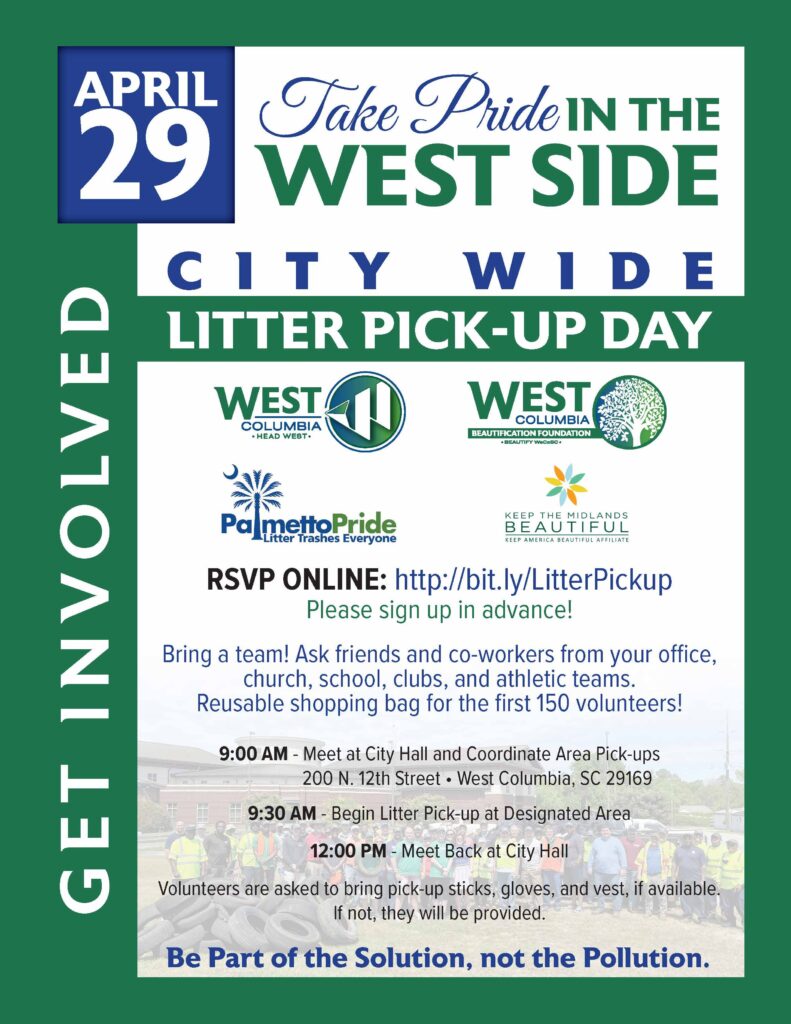 City of West Columbia City Wide Litter Pick-Up Day and West Columbia ...