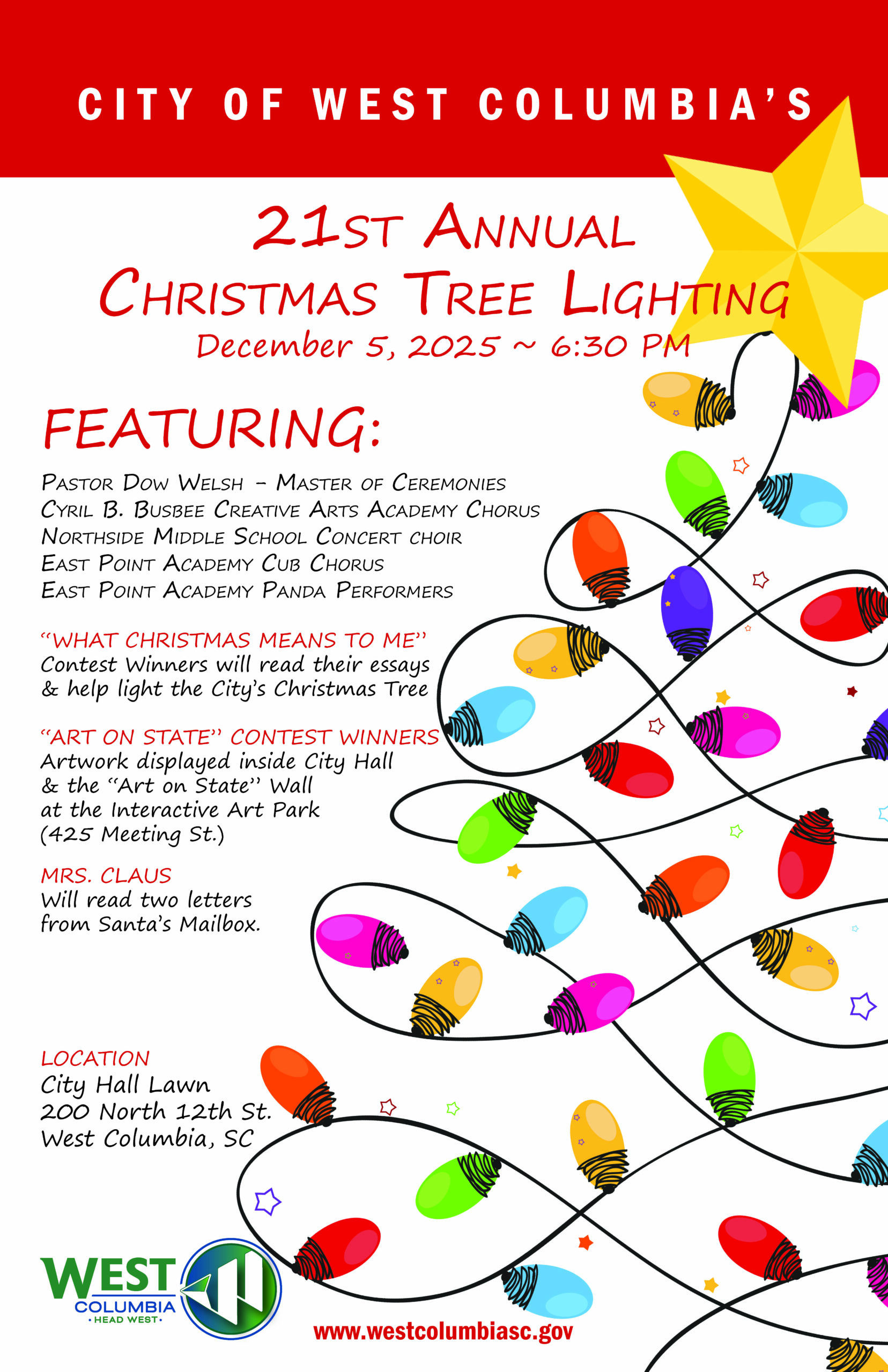 21st Annual Christmas Tree Lighting - City of West Columbia