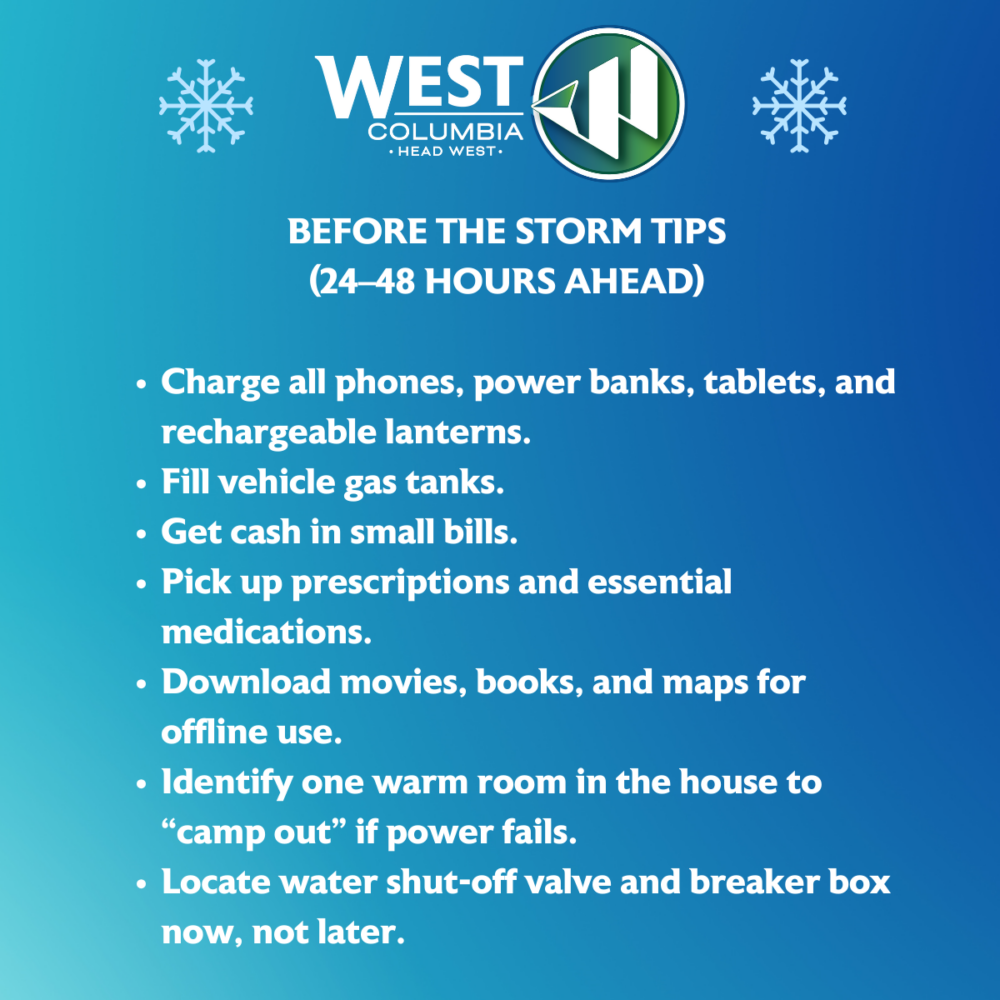 Winter Storm Information & Tips - City of West Columbia